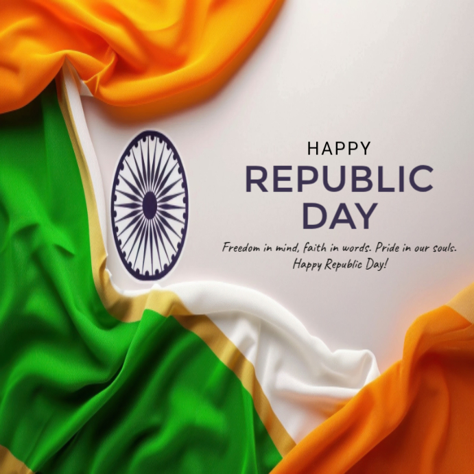 Happy Republic Day of India Poster 2026 Template | PosterMyWall