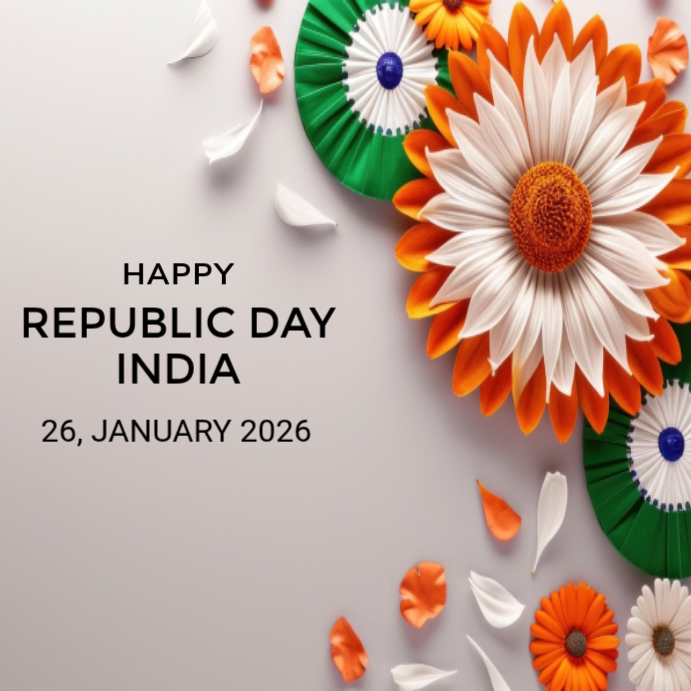 Happy Republic Day of India Poster 2026 Template | PosterMyWall