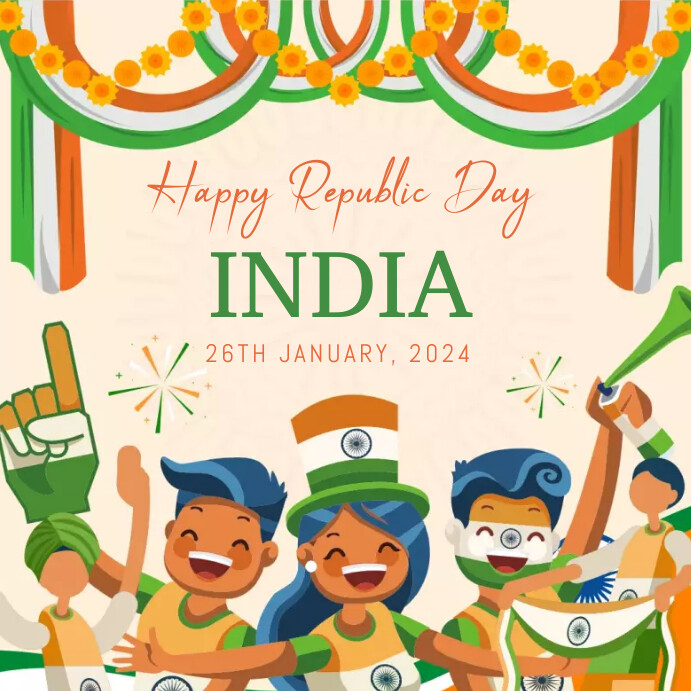 Happy republic day online greeting cards Template | PosterMyWall