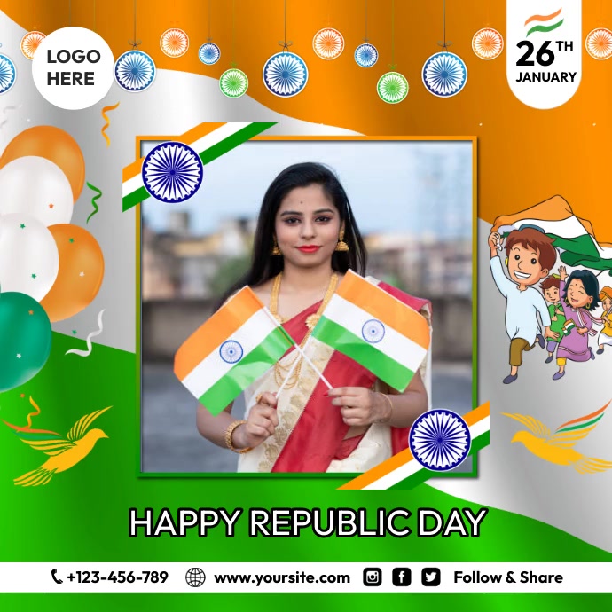 Happy Republic Day Post Template | PosterMyWall