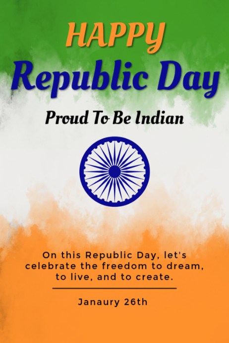 Happy Republic Day Poster 2026 Template | PosterMyWall