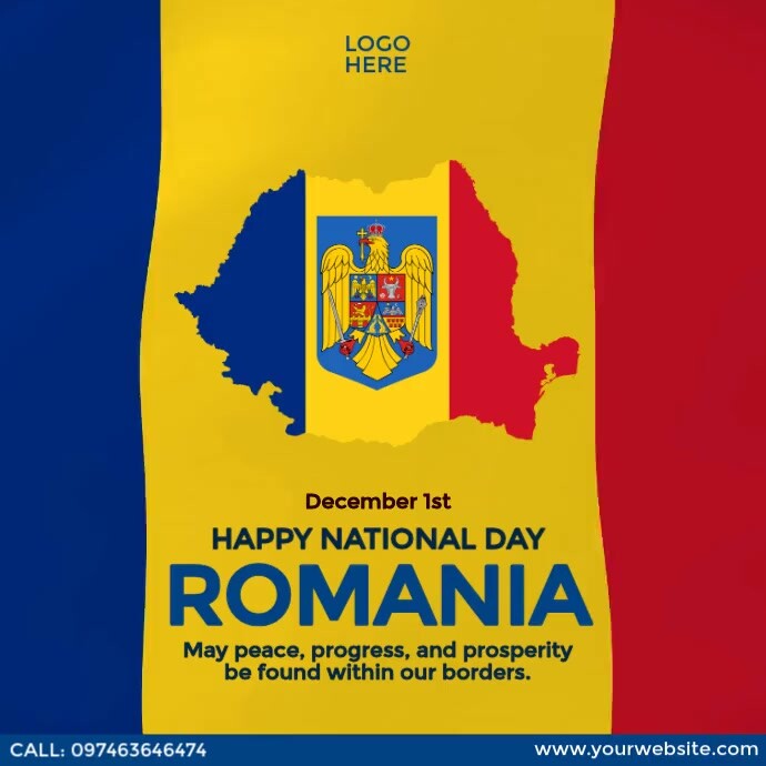 Happy Romania National Day Template | PosterMyWall