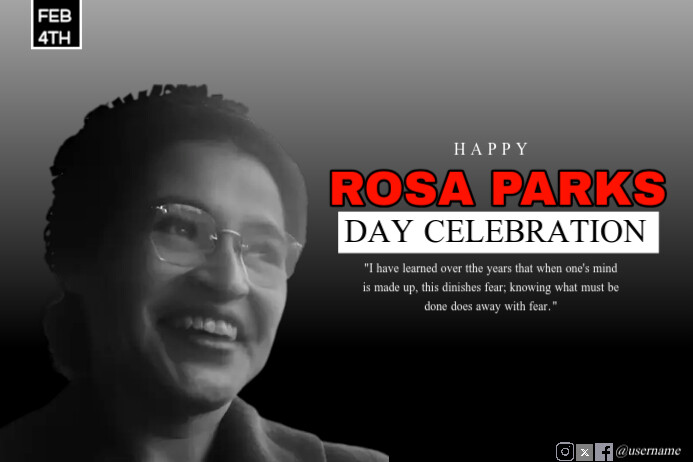 happy rosa parks day template | PosterMyWall