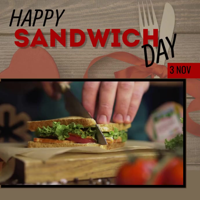happy sandwich day poster Template | PosterMyWall