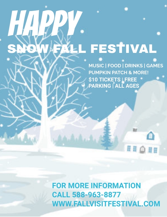 Happy snow fall flyers Template | PosterMyWall
