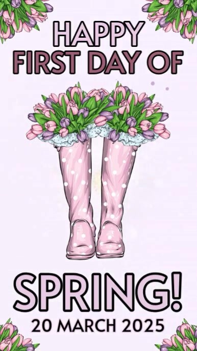 happy spring announcement online design template | PosterMyWall