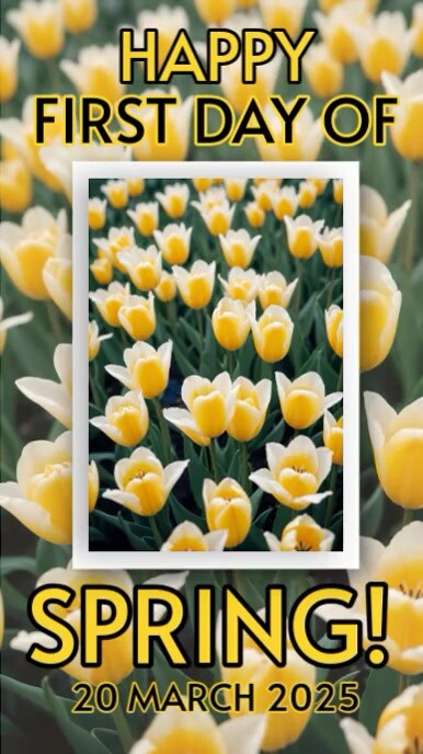 Copy of happy spring announcement online design template | PosterMyWall