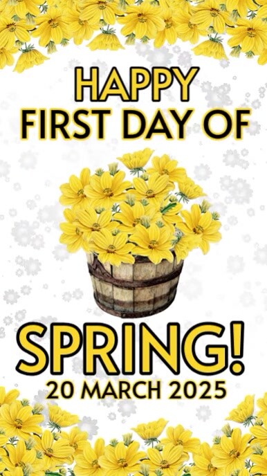 Copy of happy spring announcement online design template | PosterMyWall