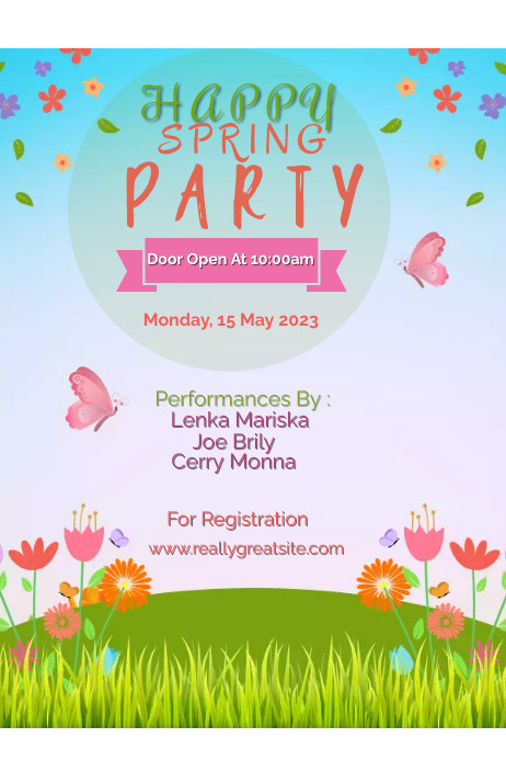 Happy Spring Party Poster Template | PosterMyWall