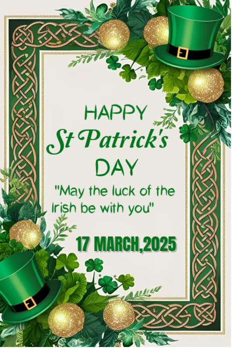 Happy St Patrick's template 2025 | PosterMyWall