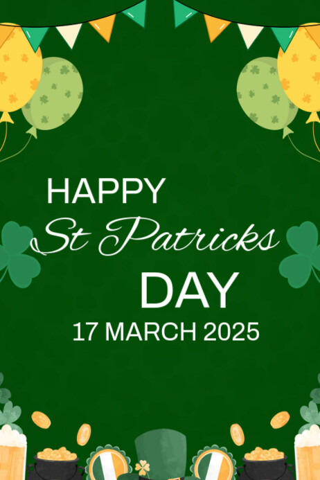 Plantilla de Happy St Patricks Day template 2025 | PosterMyWall