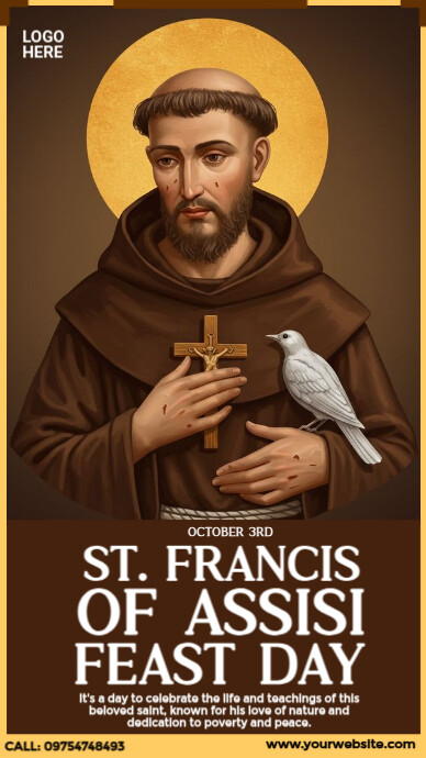 Plantilla de Happy St. Francis of Assisi Feast Day | PosterMyWall