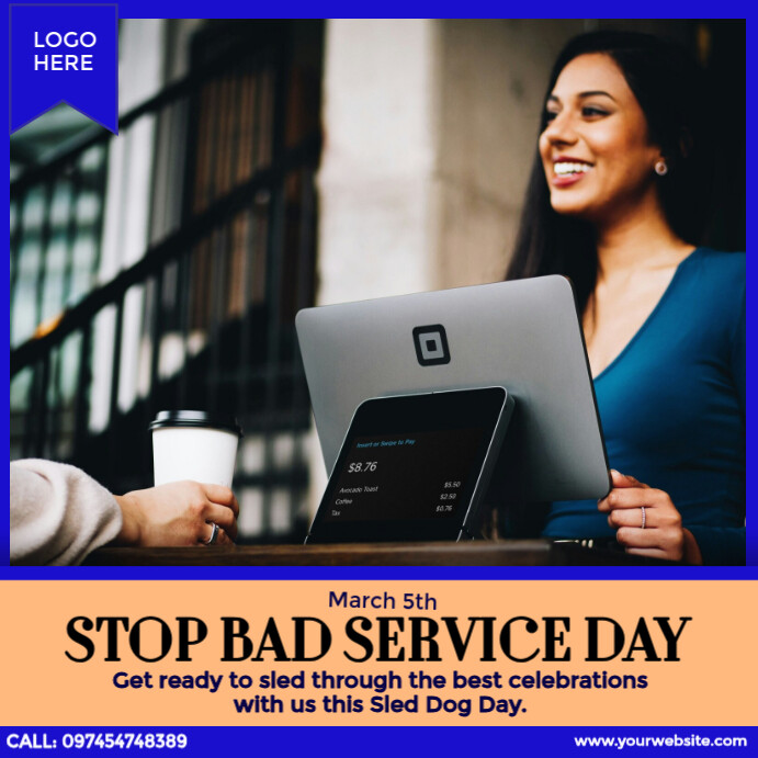 Copy of Happy Stop Bad Service Day | PosterMyWall