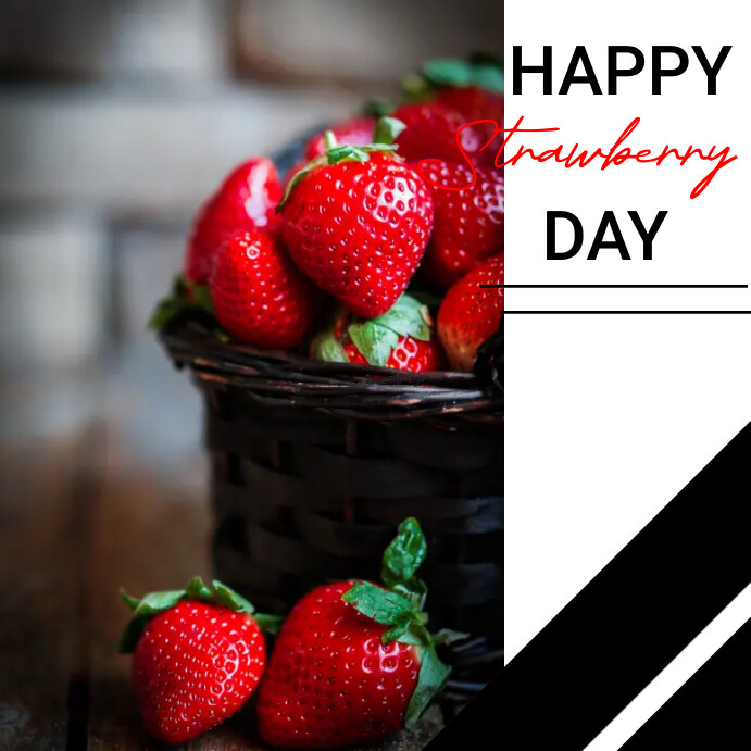 Happy strawberry day Template | PosterMyWall