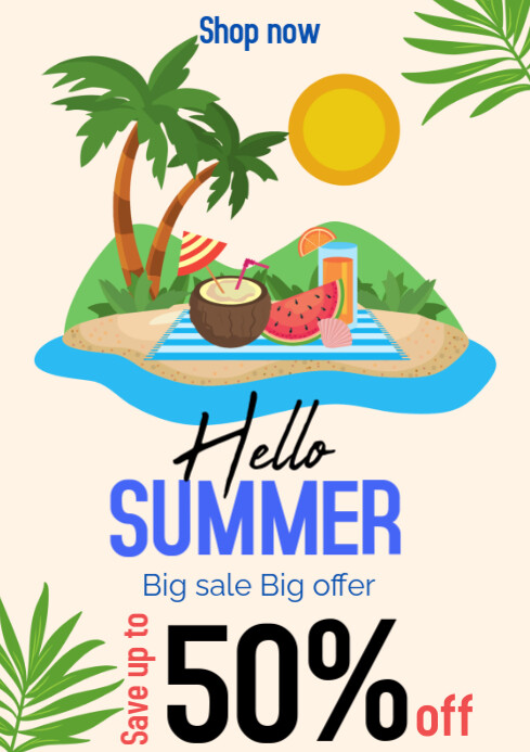 Happy summer big sale Template | PosterMyWall