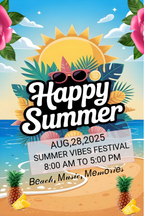 happy Summer Poster Template | PosterMyWall