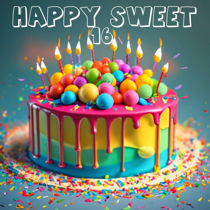 Happy Sweet 16 Template | PosterMyWall