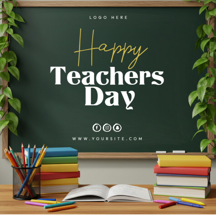 Happy Teachers Day Chalkboard Template | PosterMyWall