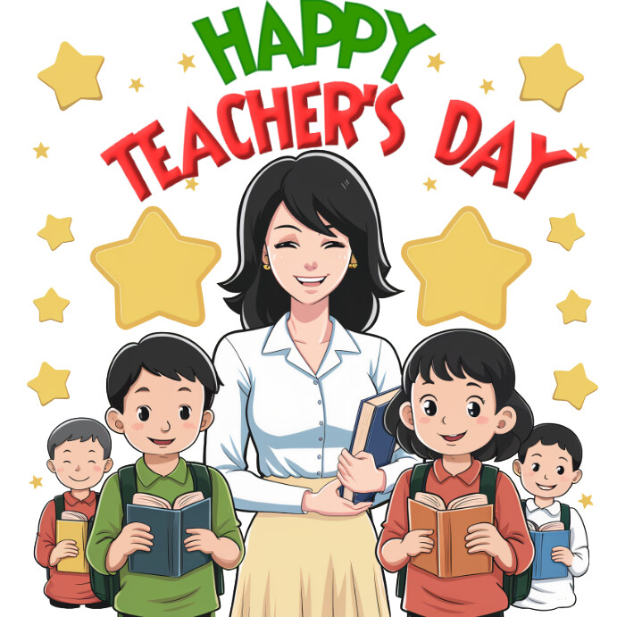 Happy Teachers Day instagram post For And Students Template | PosterMyWall