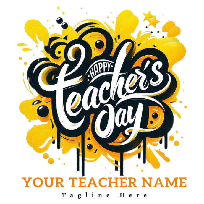 Happy Teachers Day Png Text Logo Template | PosterMyWall