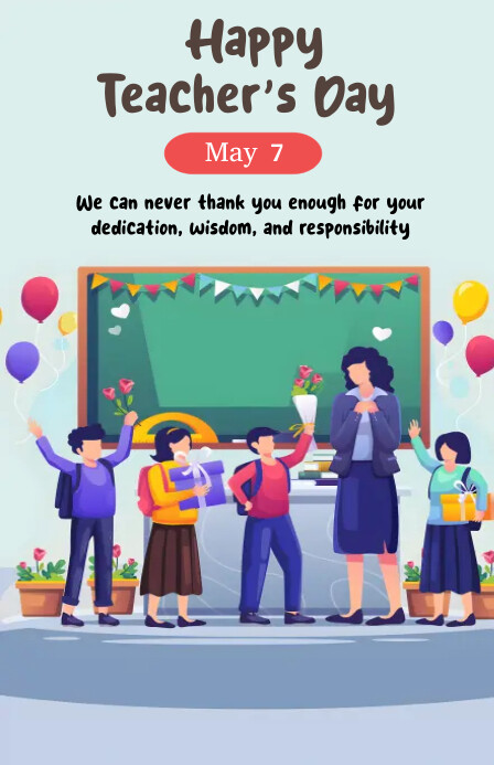 Happy Teachers Day Template | PosterMyWall