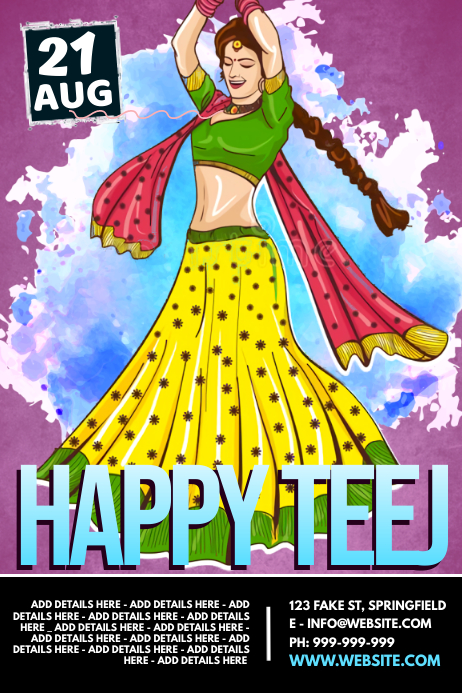 Copy of Happy Teej Poster | PosterMyWall