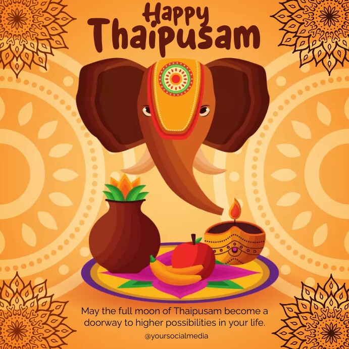 happy thaipusam Template | PosterMyWall