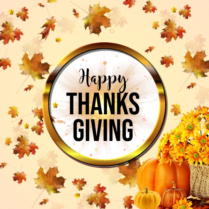 Copy of Happy Thanks Giving, Thanksgiving | PosterMyWall