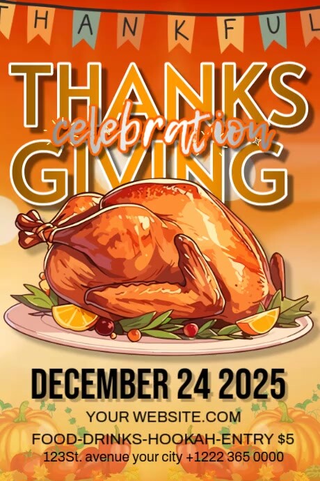 Happy Thanks Giving Celebration Template | PosterMyWall