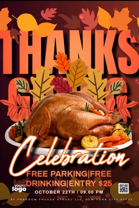 Happy Thanks Giving Celebration Template | PosterMyWall