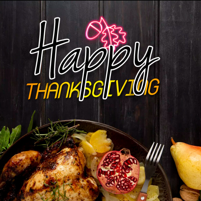 happy thanks giving Template | PosterMyWall
