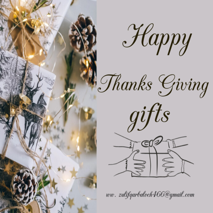 Happy thanks Giving gift Template | PosterMyWall