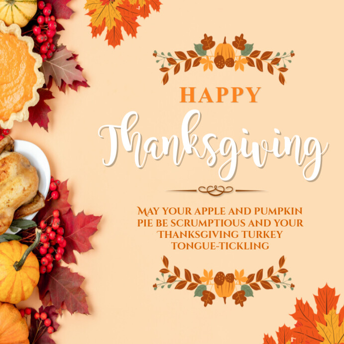 Happy Thanks Giving Instagram Post Template | PosterMyWall