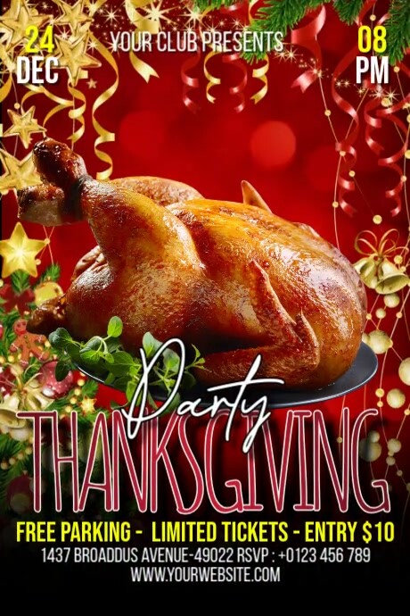 Happy Thanks Giving Party Templat | PosterMyWall