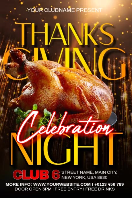 Happy Thanks Giving Party Template | PosterMyWall