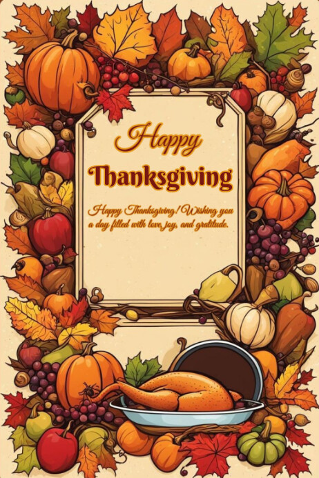 Happy Thanksgiving 2024 Template | PosterMyWall