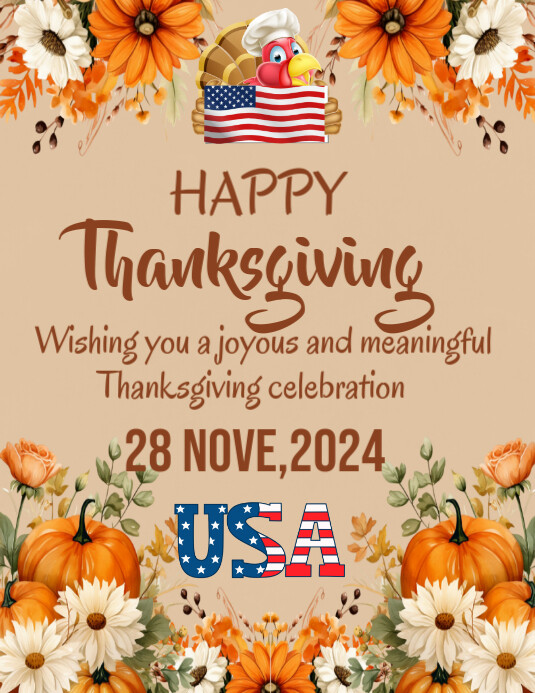 Copy of Happy Thanksgiving 2024 | PosterMyWall