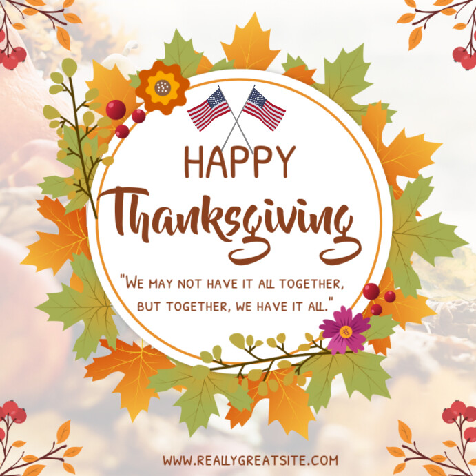 Happy Thanksgiving 2024 Template | PosterMyWall