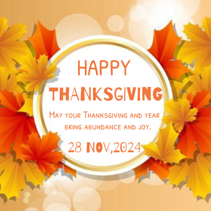 Plantilla de Happy Thanksgiving 2024 | PosterMyWall