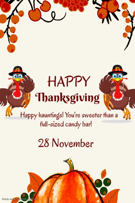 Happy Thanksgiving 2024 Template | PosterMyWall