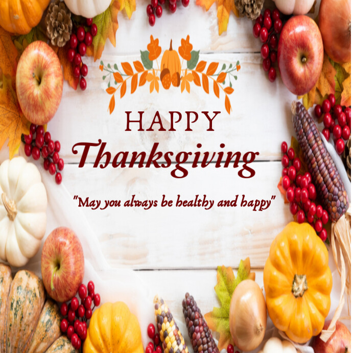 Happy Thanksgiving 2024 Template | PosterMyWall
