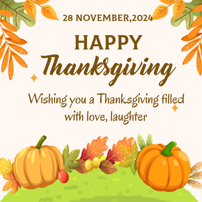 Happy Thanksgiving 2024 Template | PosterMyWall