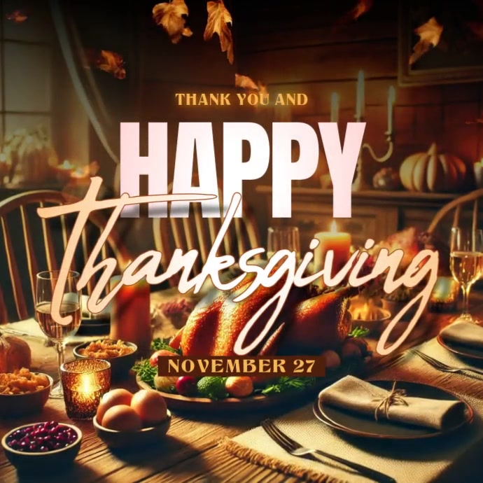 Happy Thanksgiving 2024 Template | PosterMyWall