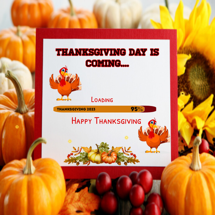 happy thanksgiving day announcement (2) Template | PosterMyWall