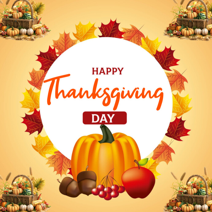 happy thanksgiving day Template | PosterMyWall