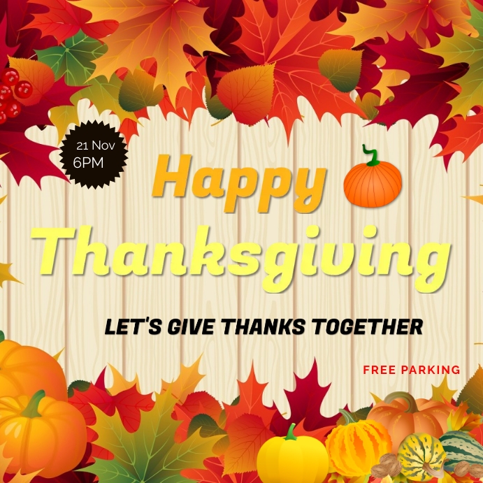 happy thanksgiving day for instagram post Template | PosterMyWall