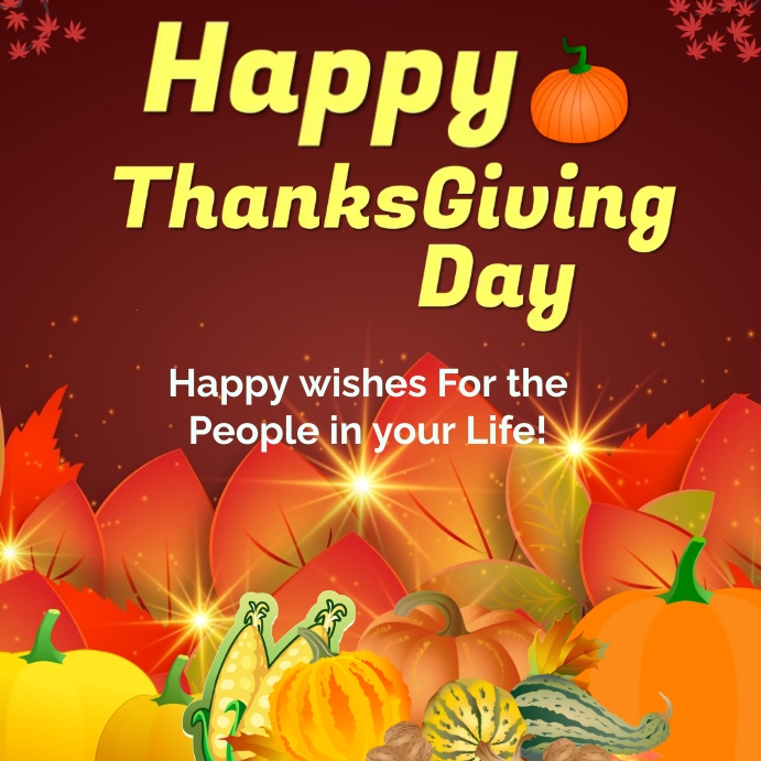 Happy thanksgiving Day Instagram post Template | PosterMyWall