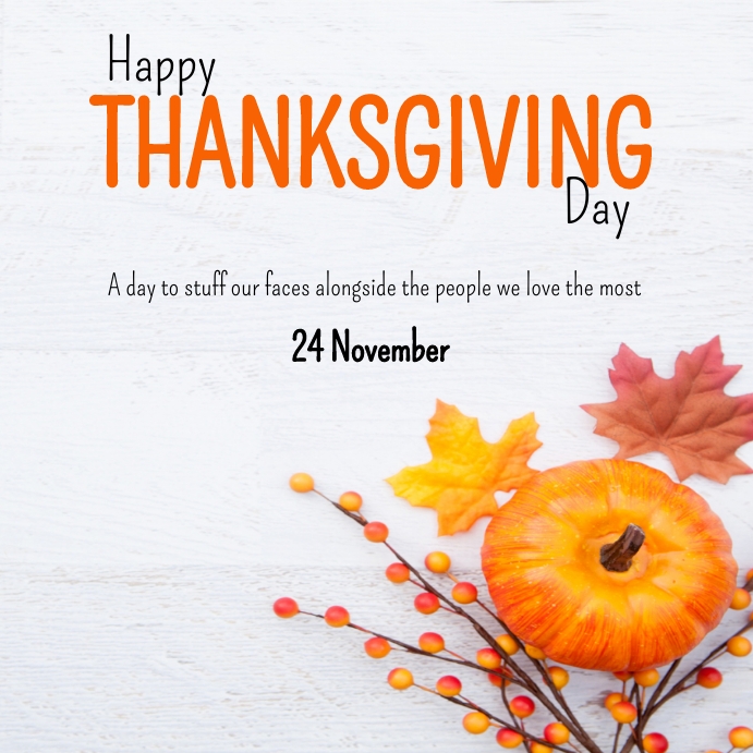 happy thanksgiving day instagram post Template | PosterMyWall