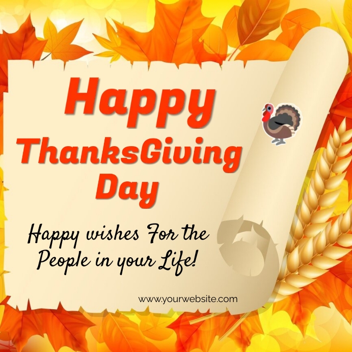 Happy thanksgiving Day Instagram post Template | PosterMyWall