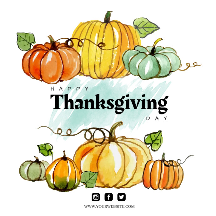 happy thanksgiving day instagram post Template | PosterMyWall